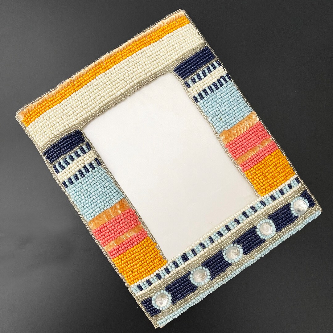 Handmade Beaded Photo Frame, 7x5 Inch, Multicolour, Bead and Sequins - Etsy