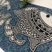 Handmade Bead Table Runner, Coastal, Fish, Sea Designs, Blue, Black and ...