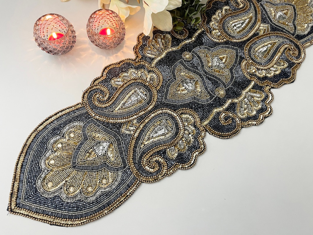 Handmade Table Runner, Beaded Runner, Centerpiece, 13x36inch - Etsy
