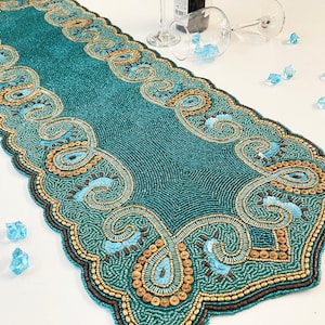 Handmade Bead Table Runner, Beaded Runner, 13x36inch - Etsy