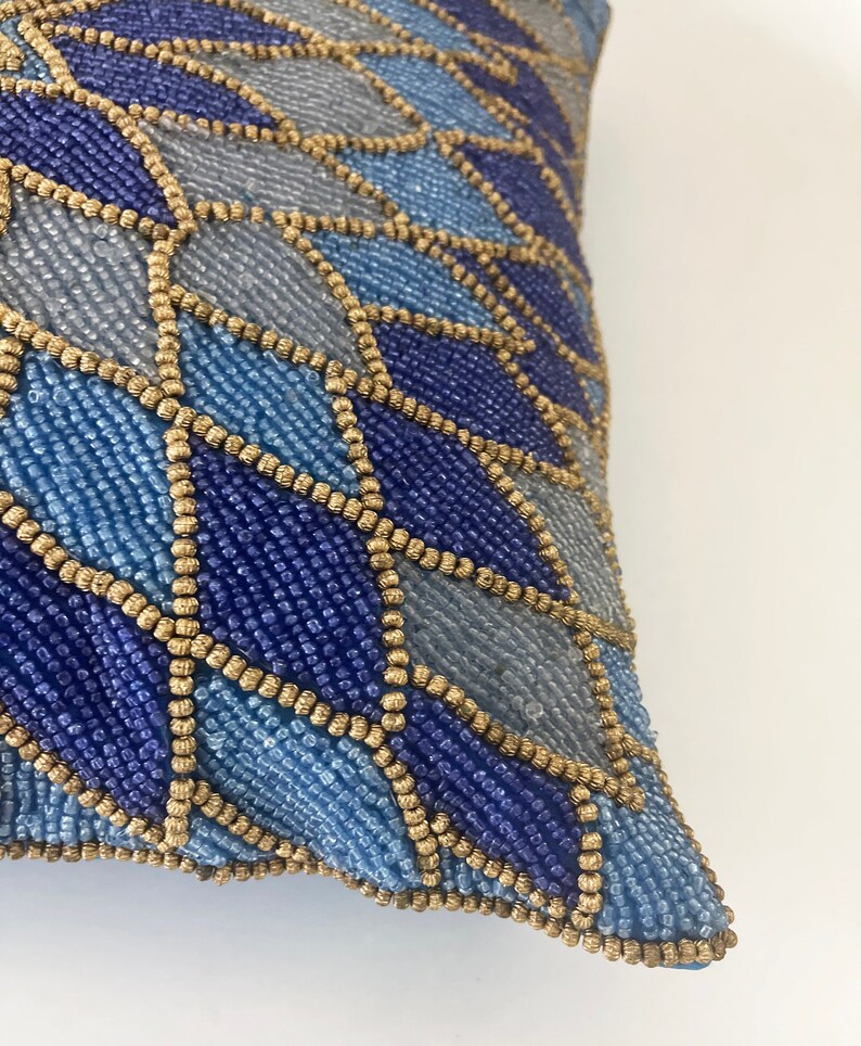 Handmade Beaded Embellished Cushion Cover Pillow Cover | Etsy