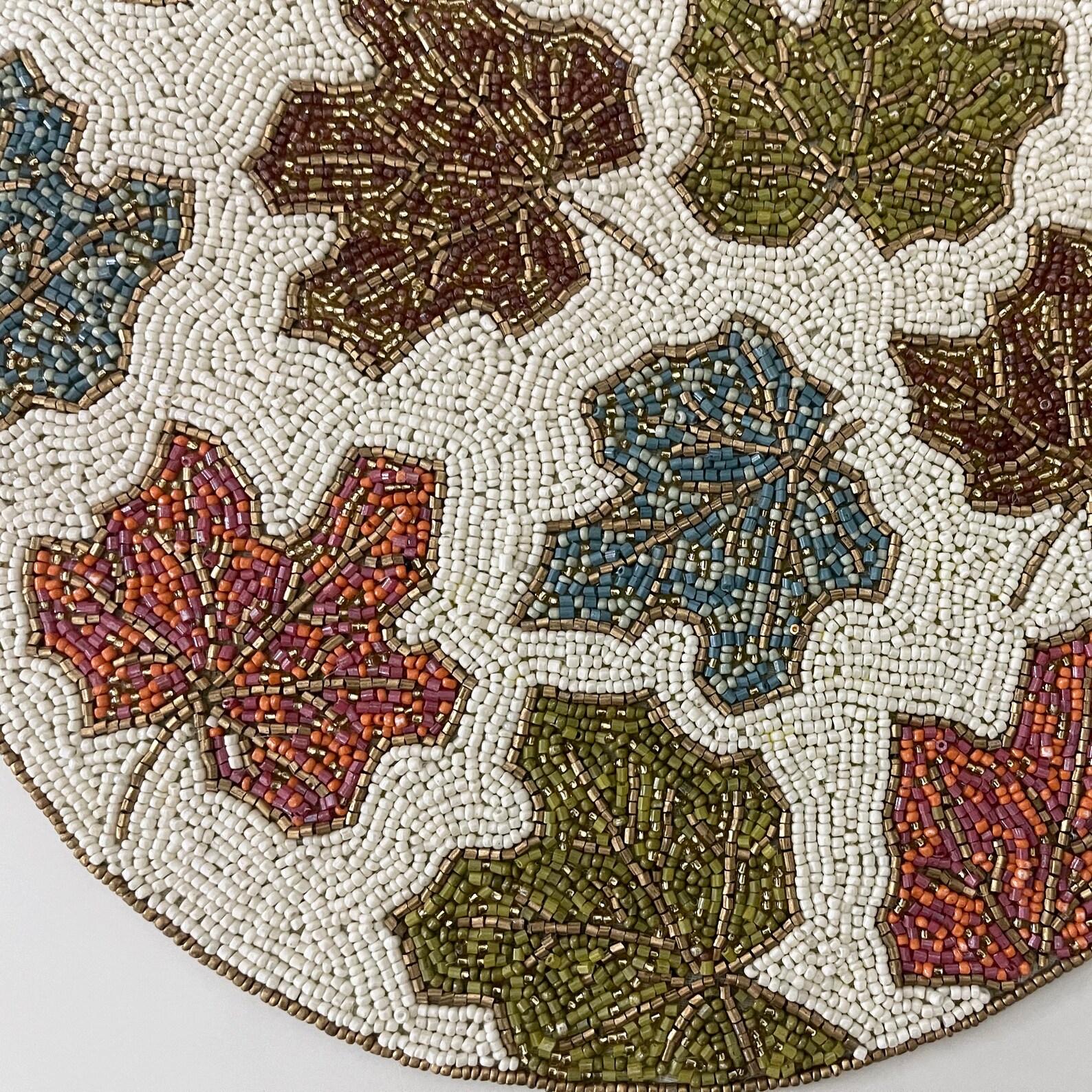 Handmade Beaded Fall Placemat Maple Leaf Tablemat 14 Inch - Etsy