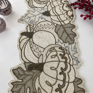 Handmade Bead Table Runner, Fall Runner, Pumpkin Halloween - Etsy