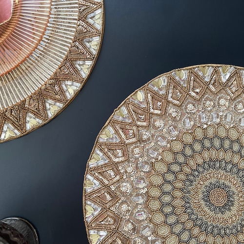 Luxury Sequin and Beaded Handmade Placemat Decorative - Etsy