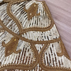 Handmade Beaded Christmas Tree Skirt Using Beads and Sequins, 60 Inch ...