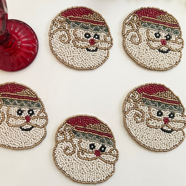 Santa Coasters - Etsy