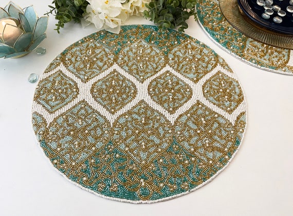 Luxury Handmade Bead Placemat Table Decoration Beaded - Etsy