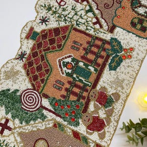 Handmade Christmas Gingerbread House Table Runner, Gingerbread Man ...