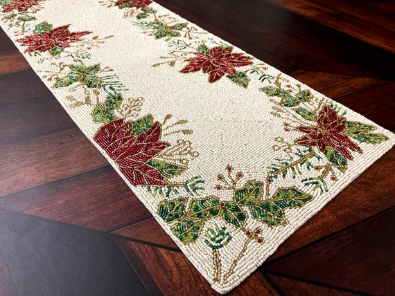 Christmas Special Beaded Runner and Placemat Gift for Her - Etsy