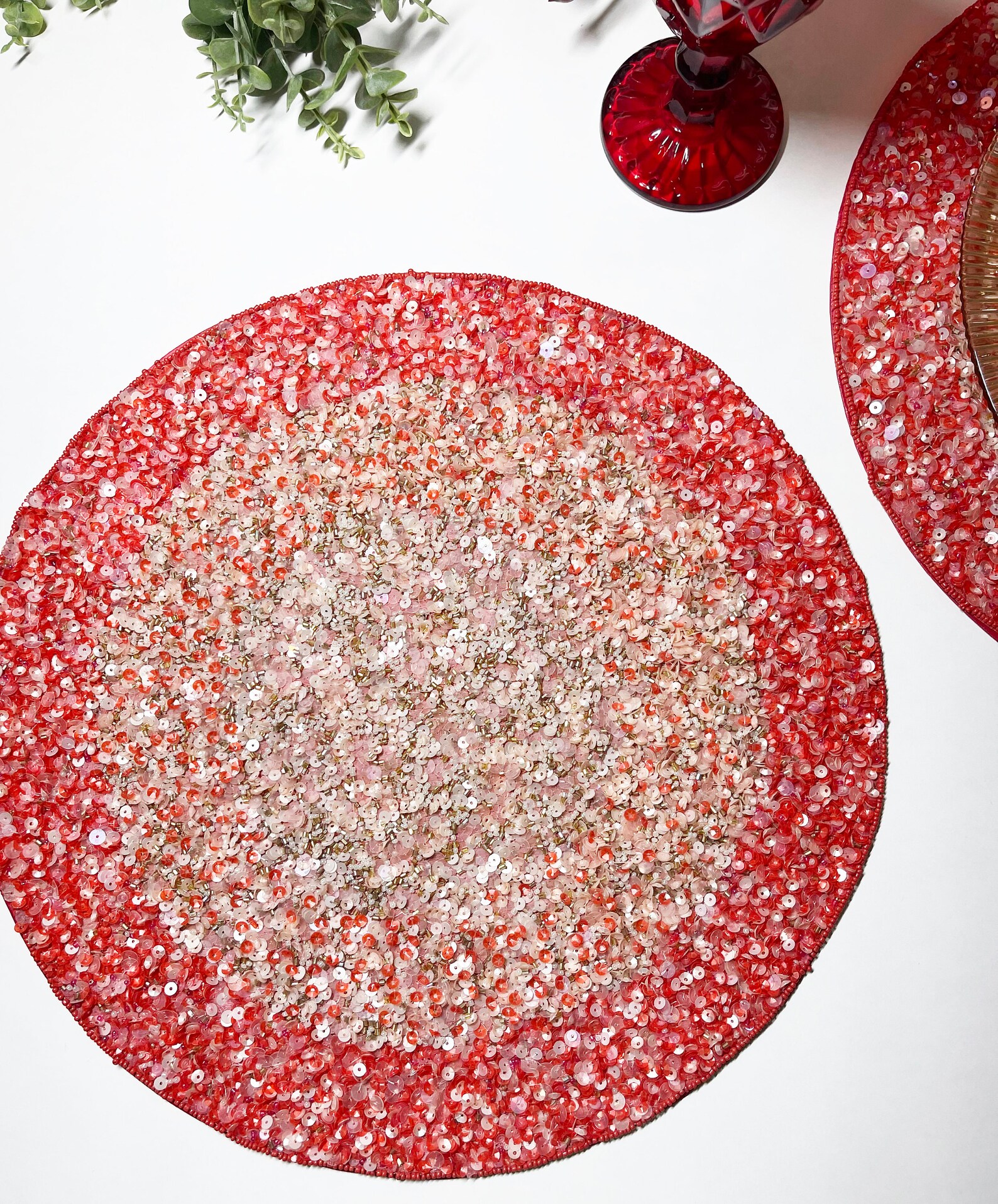 Luxury Sequin and Beaded Handmade Placemat Decorative - Etsy