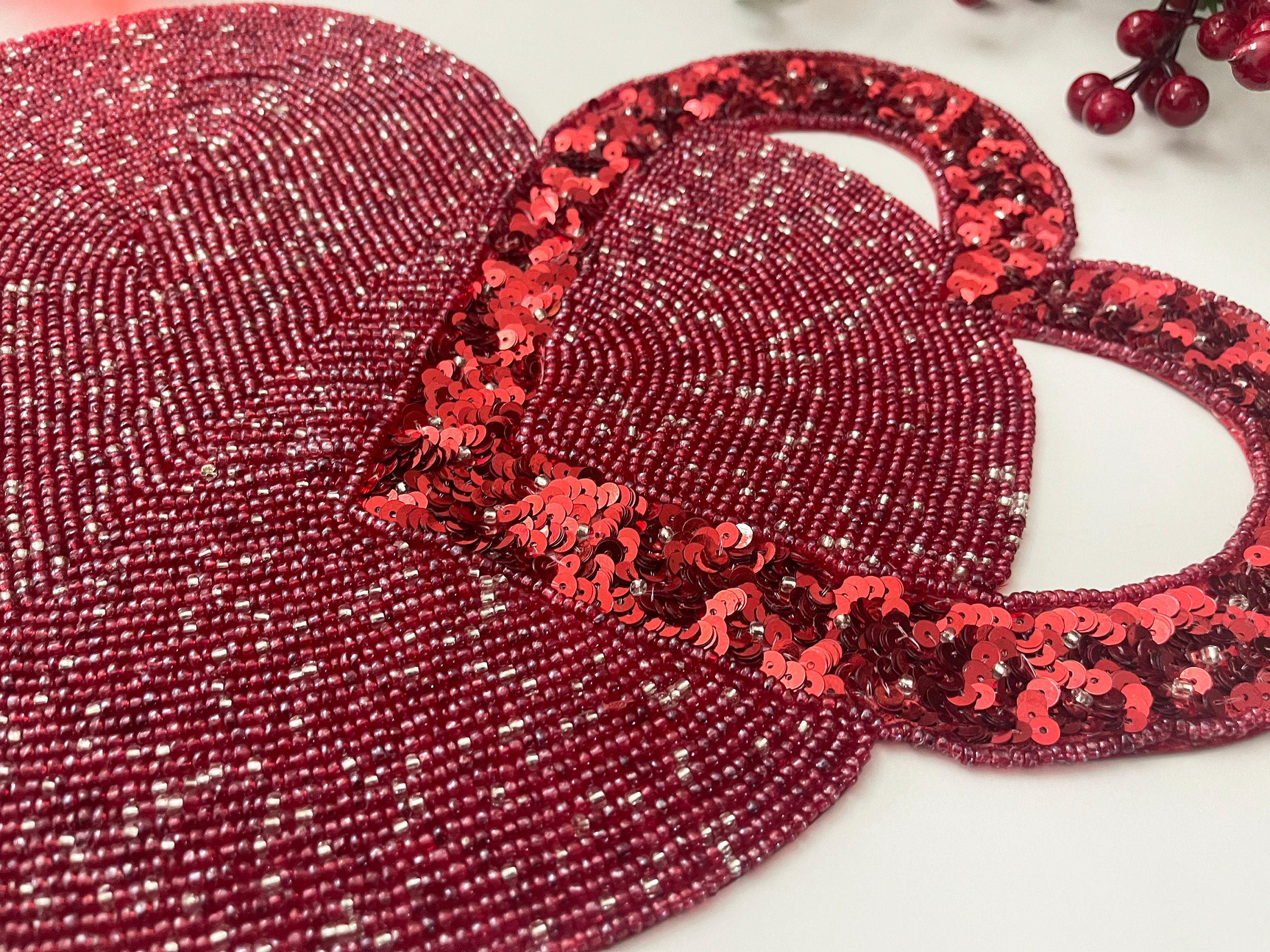 Valentine's Day Table Runner Luxury Beaded Runner Red - Etsy