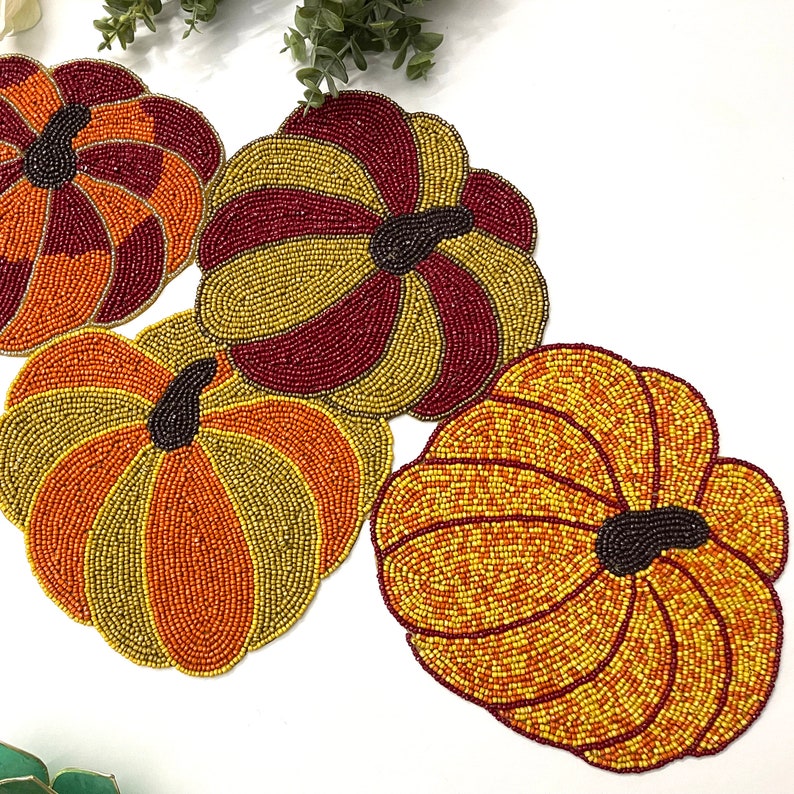 Handmade Bead Table Runner Multicolour Pumpkin Fall Runner - Etsy