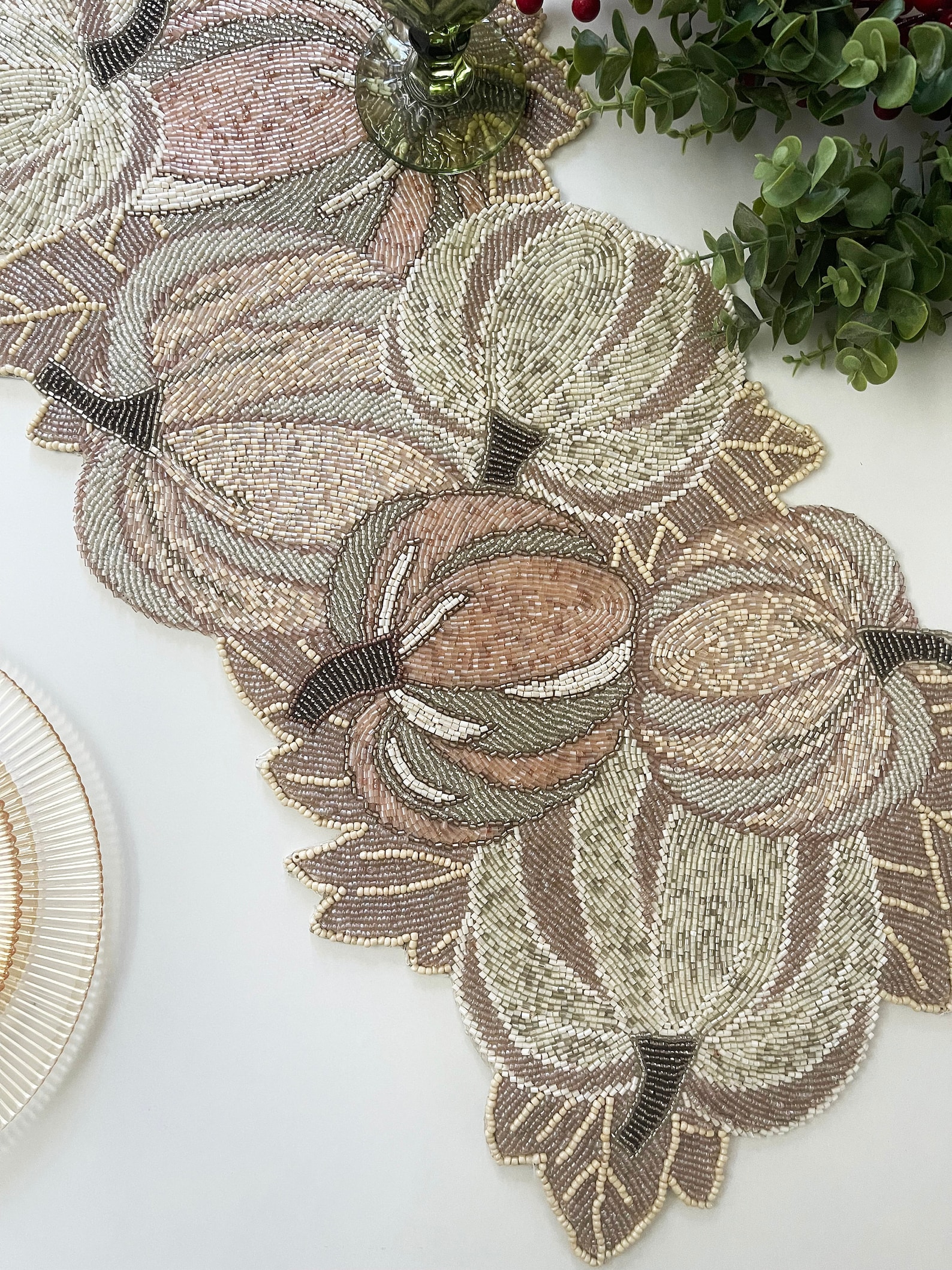 Handmade Bead Table Runner Pumpkin Multicolour Fall Runner - Etsy