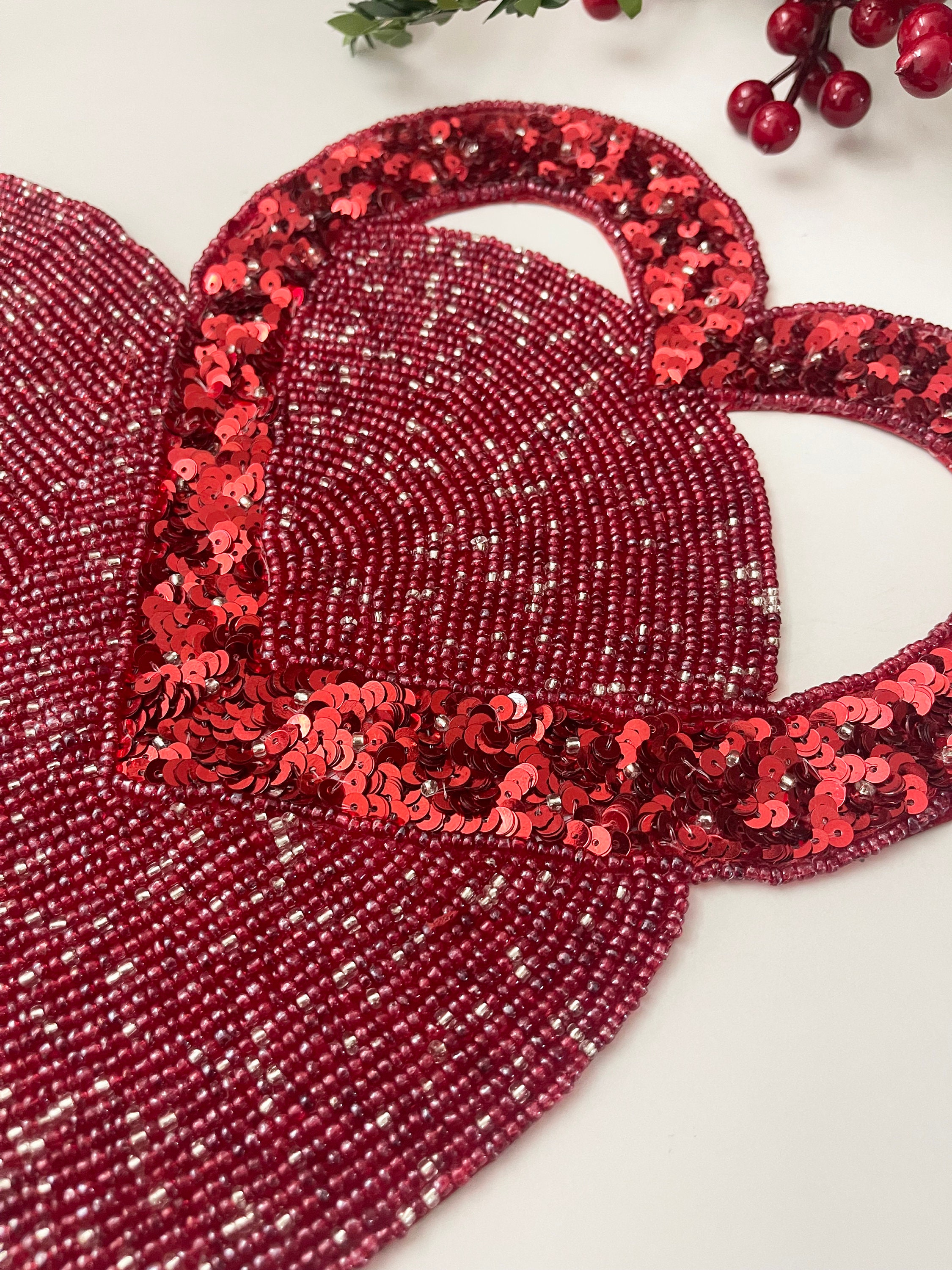 Valentine's Day Table Runner Luxury Beaded Runner Red - Etsy Canada
