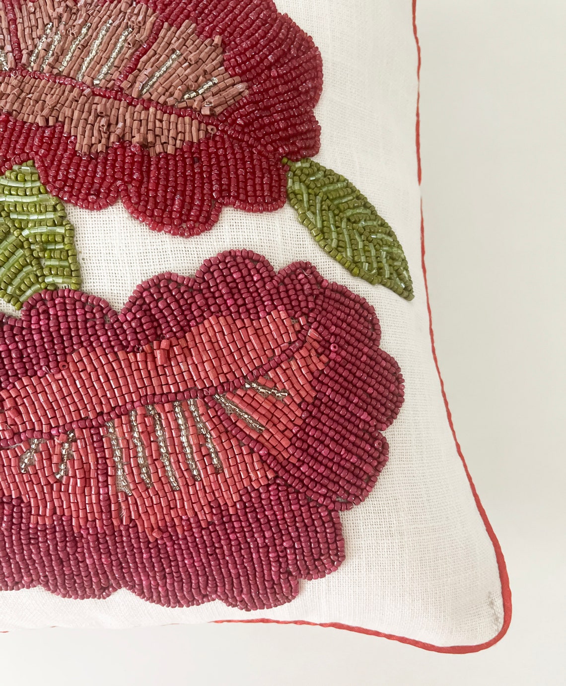 Handmade beaded embellished cushion cover pillow cover toss | Etsy