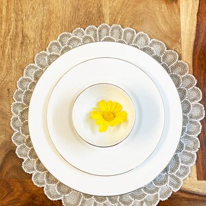 Handmade Beaded Placemat, Table Mats, 14 Inch, Champaign Dinner Mat 1 ...