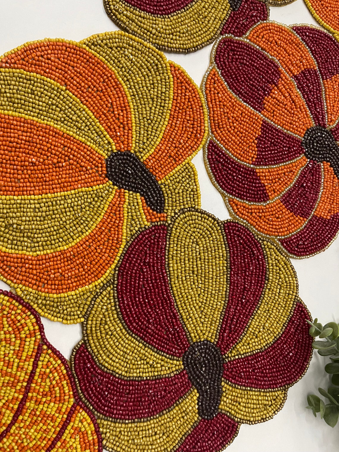 Handmade Bead Table Runner Multicolour Pumpkin Fall Runner - Etsy