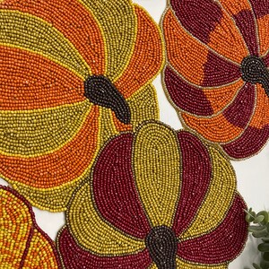 Handmade Bead Table Runner, Multicolour Pumpkin Fall Runner - Etsy