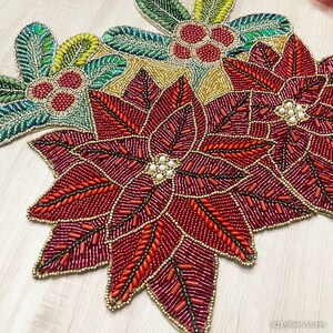 Christmas Handmade Poinsettia Table Runner and Placemats - Etsy