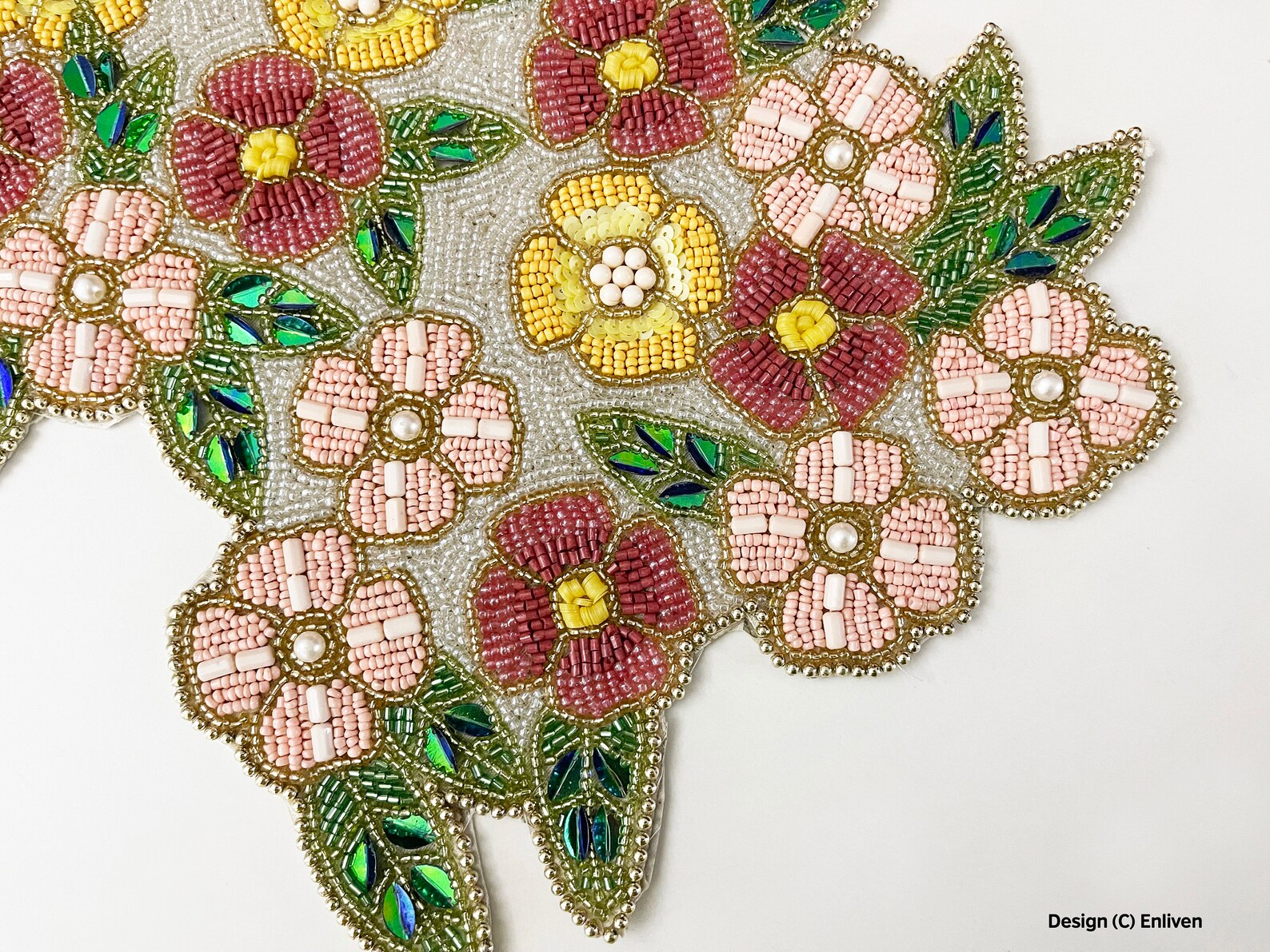 Handmade Beaded Spring Table Runner Colour Flowers Bed - Etsy