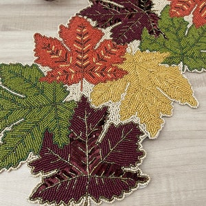 Handmade Table Runner Maple Leaf Bead Runner 13x36inch - Etsy