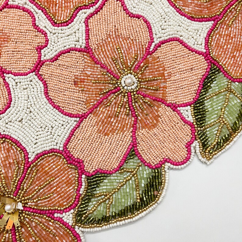 Handmade Beaded Spring Table Runner Floral 13x36inch - Etsy