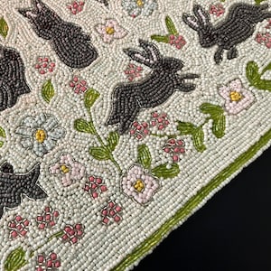 Handmade Bead Table Runner, Easter Egg and Bunny Beaded Runner ...