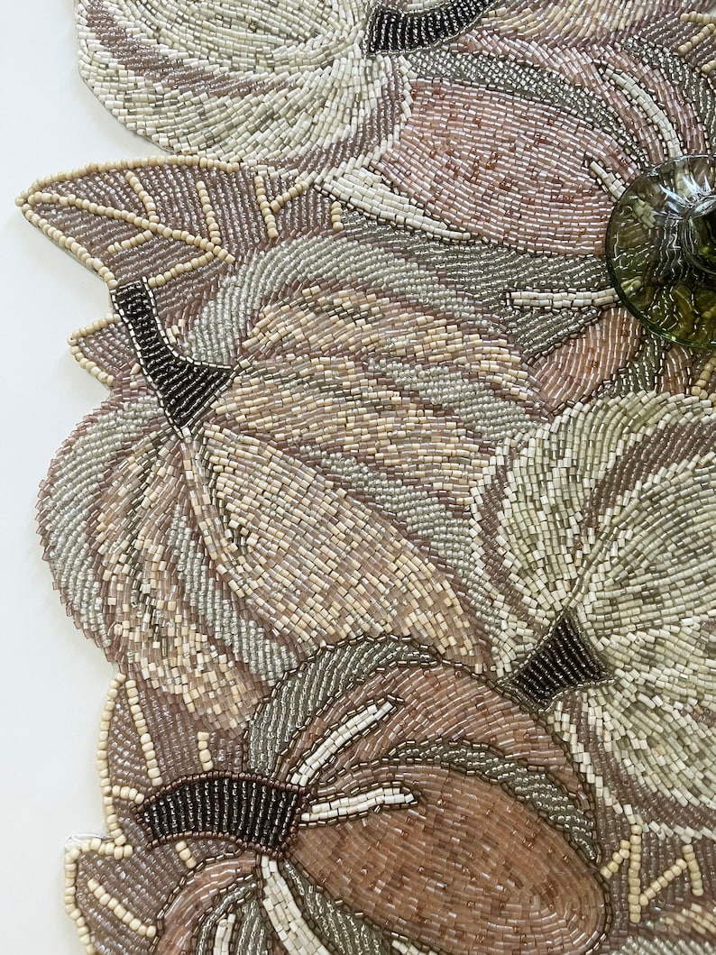 Handmade Bead Table Runner Pumpkin Multicolour Fall Runner - Etsy