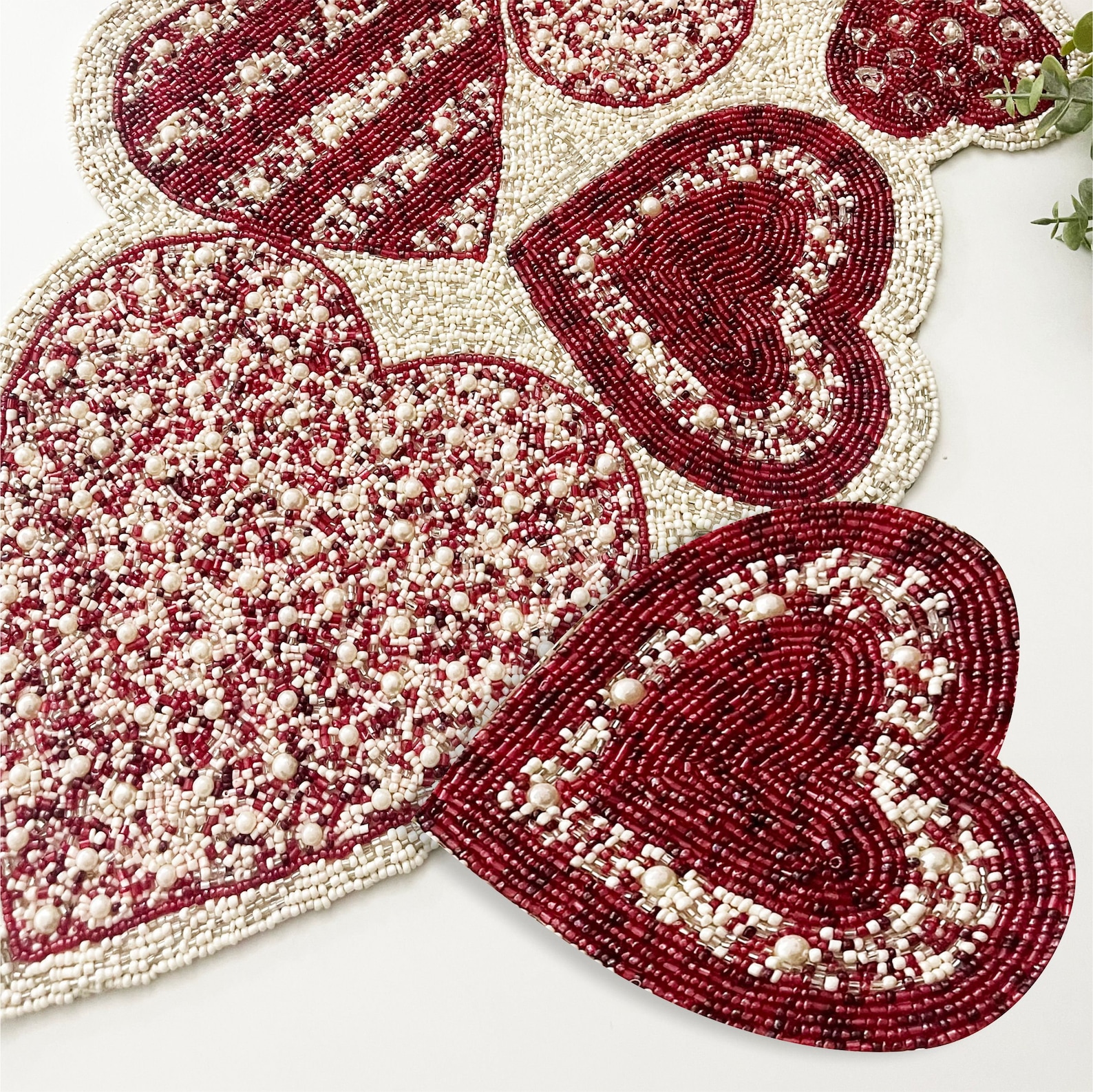 Valentine's Day Table Runner Luxury Beaded Runner Red - Etsy Canada
