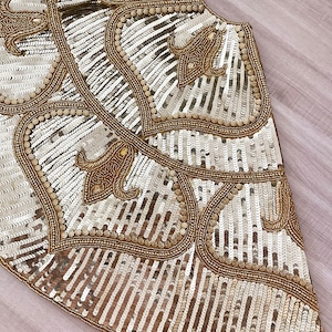 Handmade Beaded Christmas Tree Skirt Using Beads and Sequins, 60 Inch ...