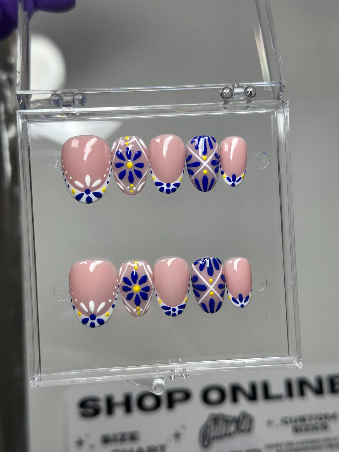 Press on Nails | Clase Azul | Summer | Extra Short Round - Etsy