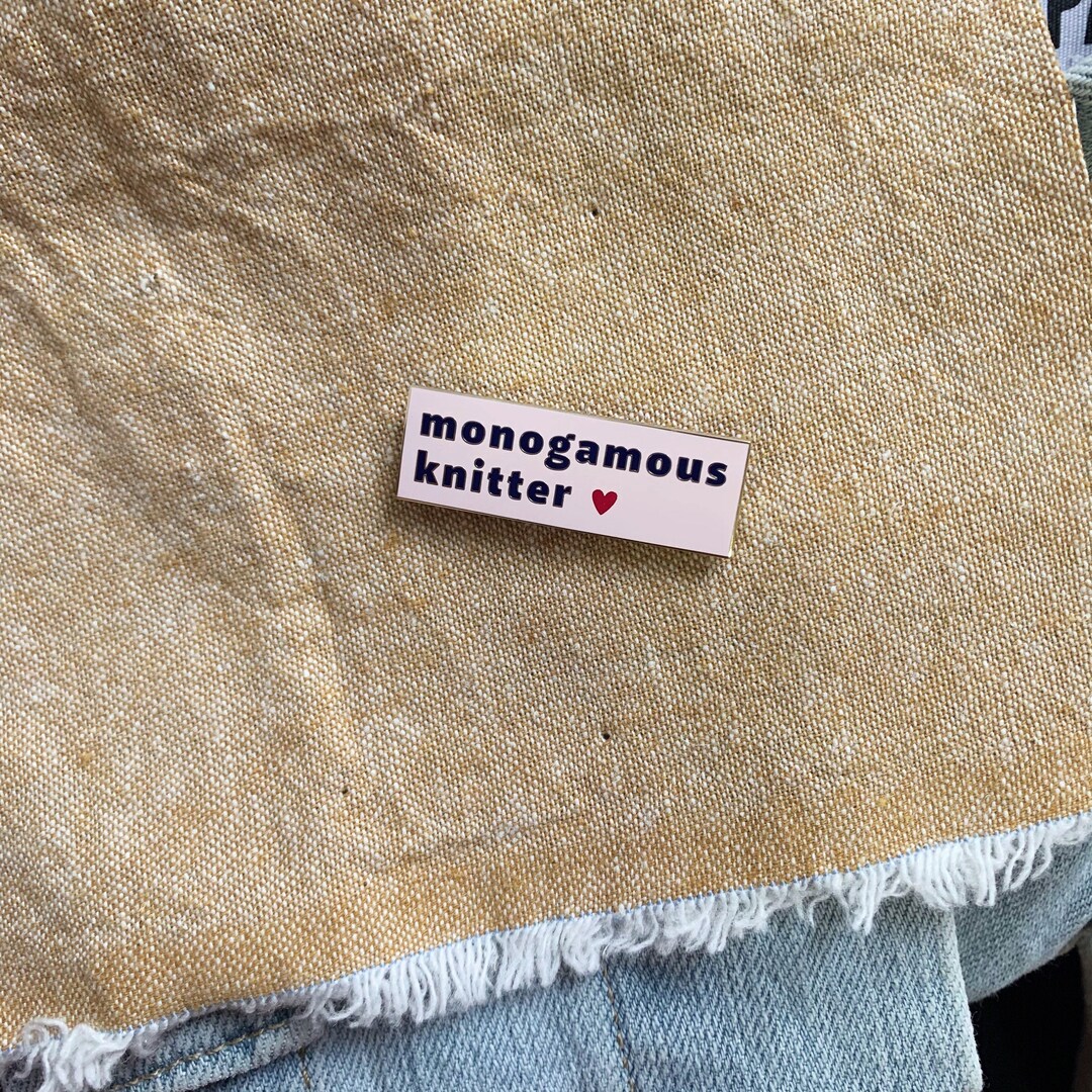 Monogamous Knitter Hard Enamel Pin Project Bag Accessory - Etsy