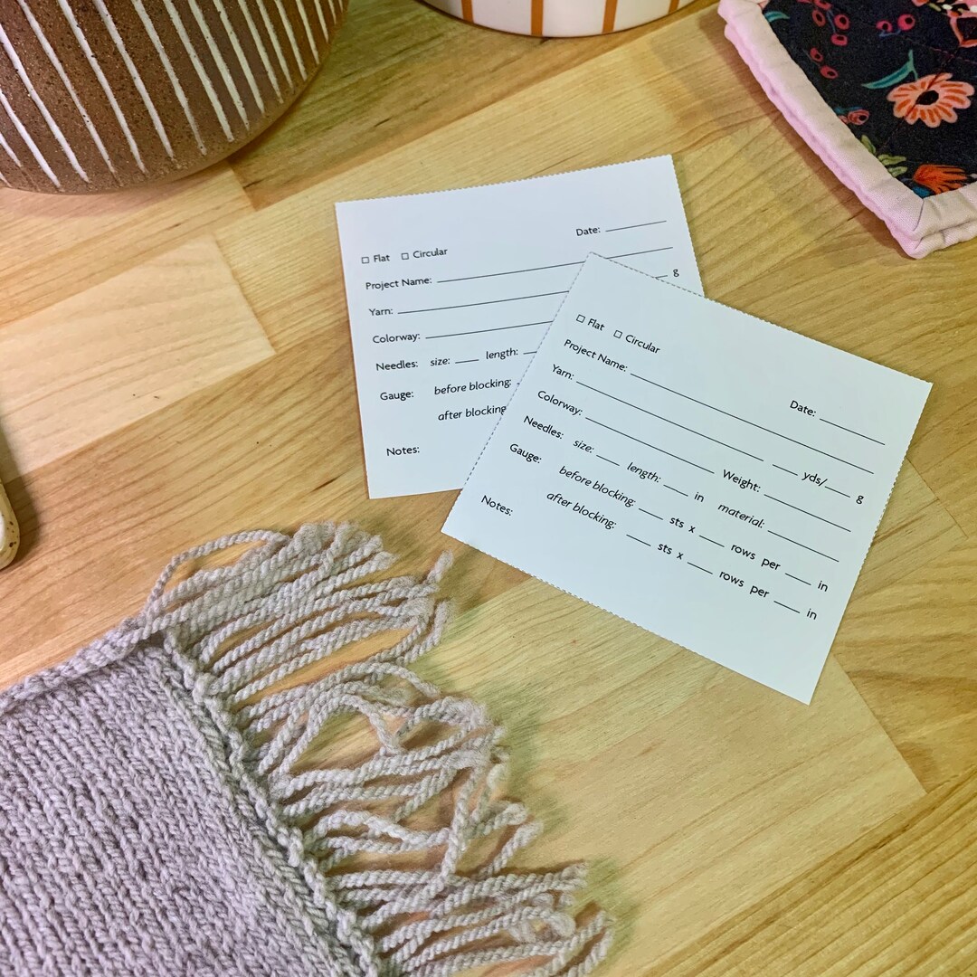 PRINTABLE Swatch Labels for Knitting Samples Mini Notecards for ...