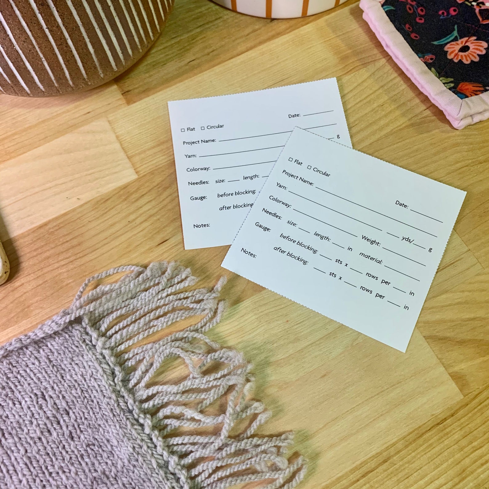 PRINTABLE Swatch Labels for Knitting Samples Mini Notecards for ...