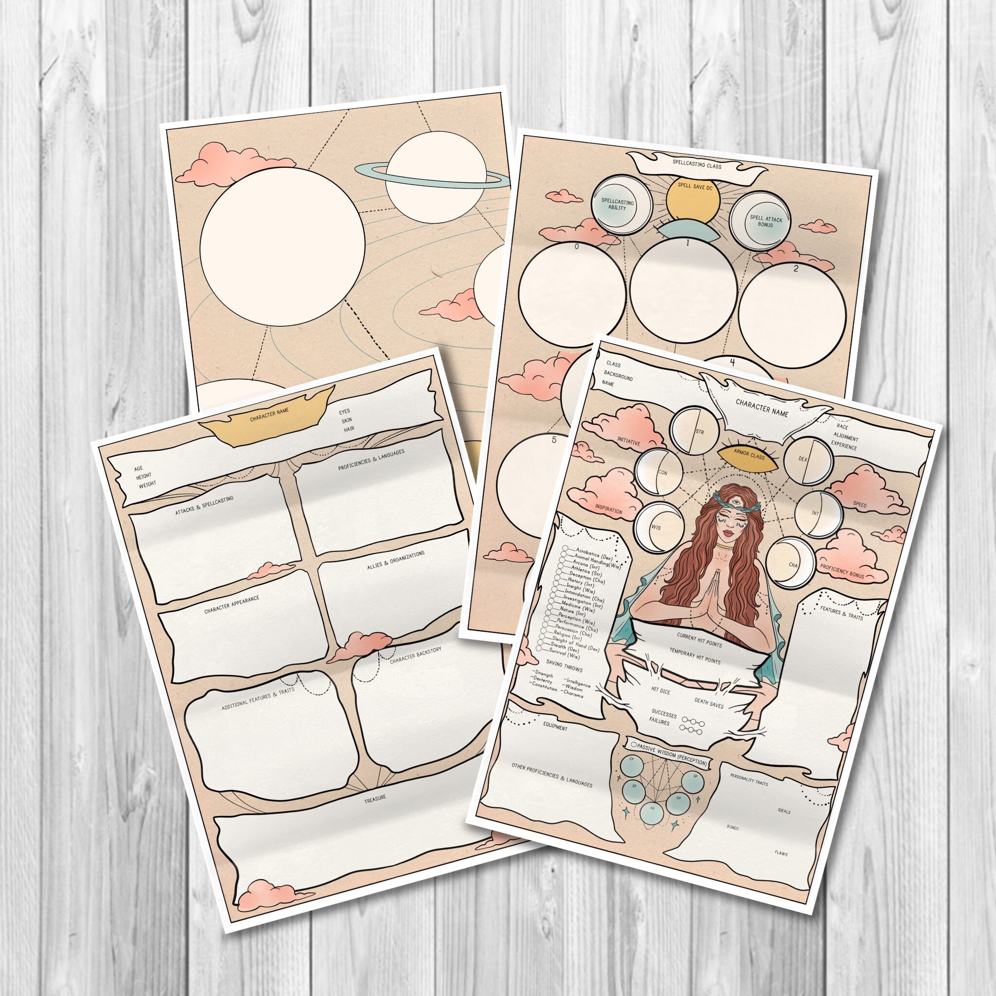 Dnd Character Sheet Dungeons and Dragons PDF - Etsy