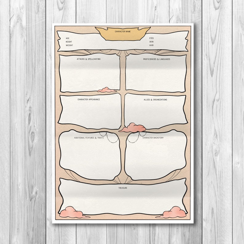 Dnd Character Sheet Dungeons and Dragons PDF - Etsy