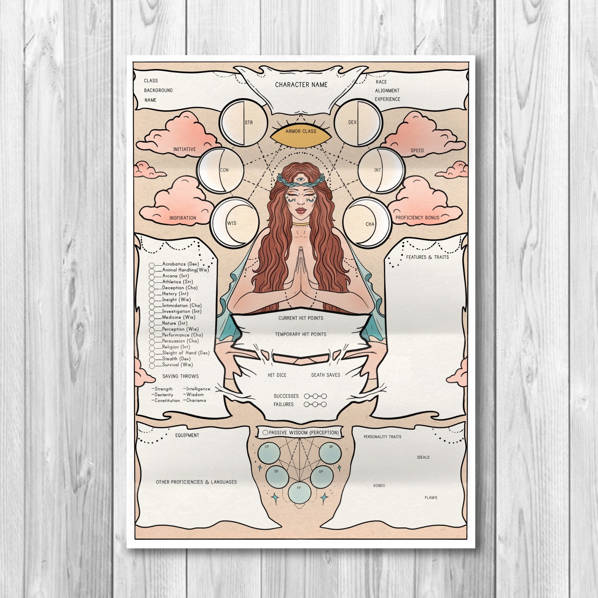 Dnd Character Sheet Dungeons and Dragons PDF - Etsy