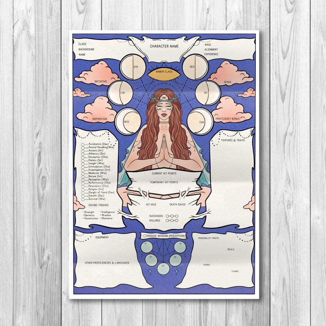 Dnd Character Sheet, Dnd 5e Custom Character Sheet, Dungeons and ...