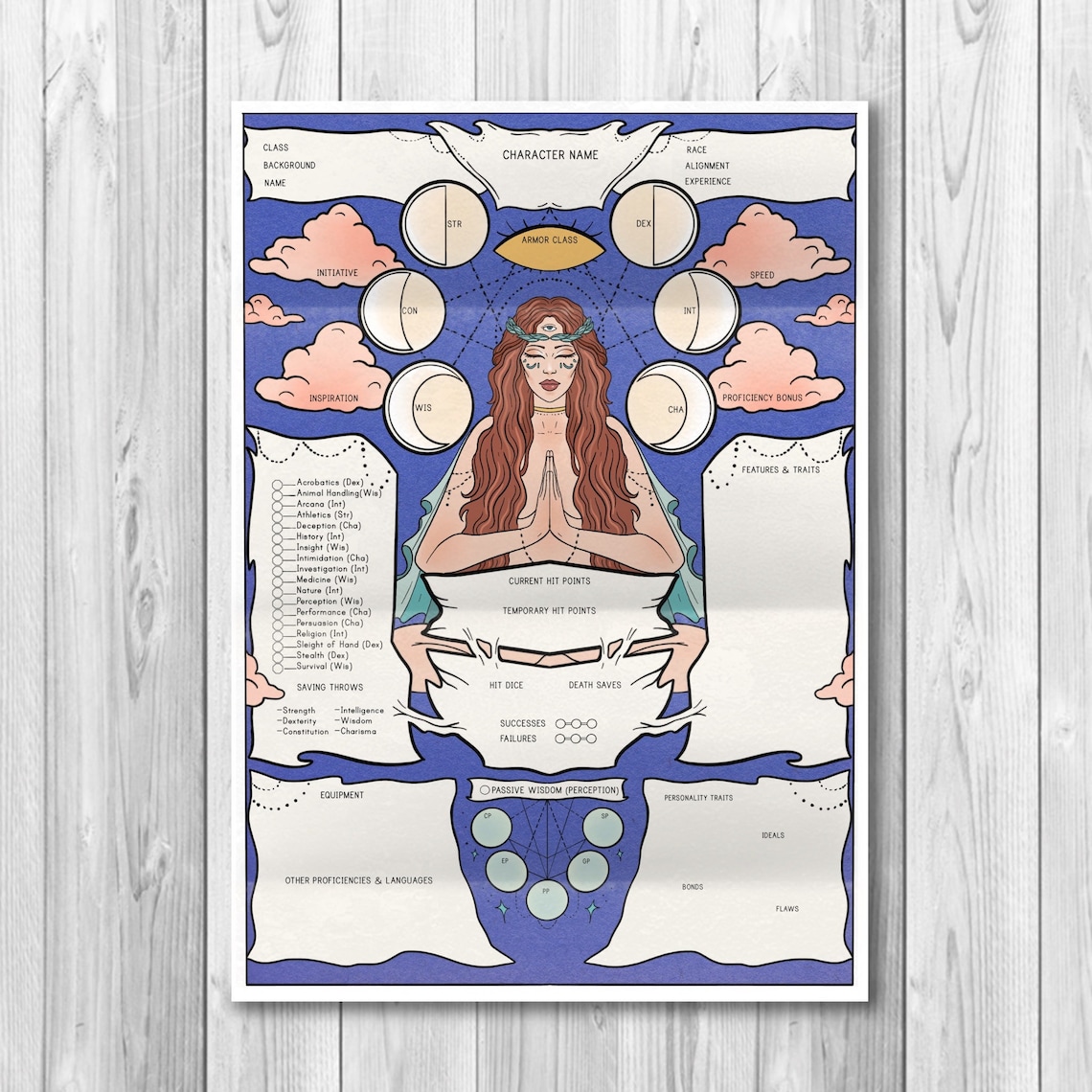Dnd Character Sheet Dnd 5e Custom Character Sheet Dungeons - Etsy UK