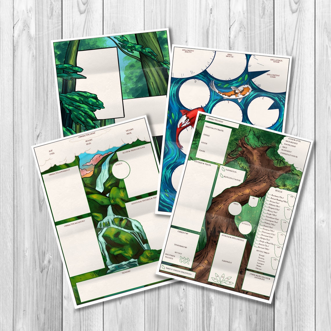 Nature Dnd Character Sheet 5e Druid Character Sheet - Etsy