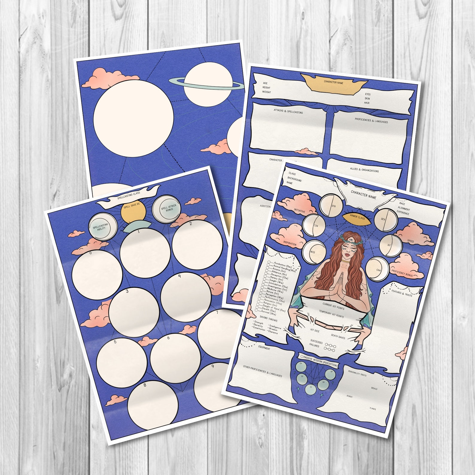 Dnd Character Sheet Dnd 5e Custom Character Sheet Dungeons - Etsy UK