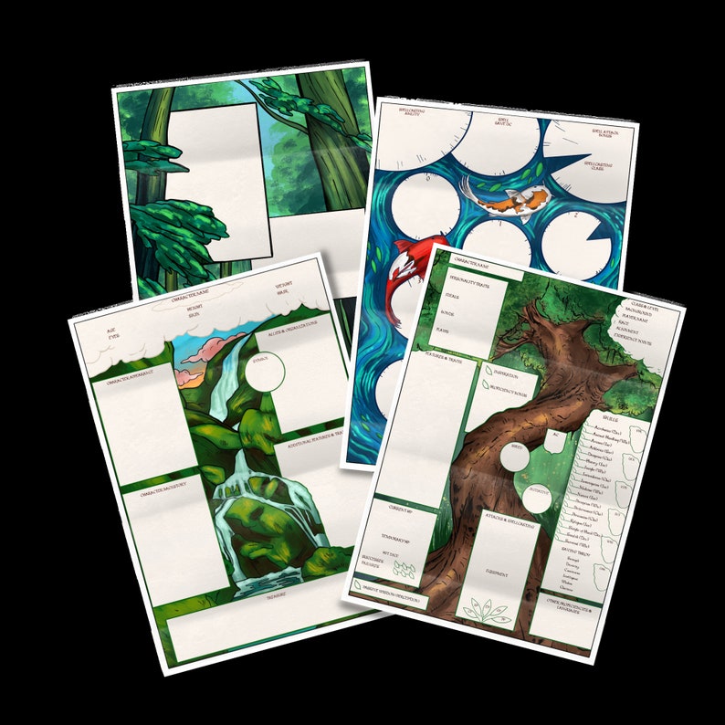 Nature Dnd Character Sheet 5e Druid Character Sheet - Etsy