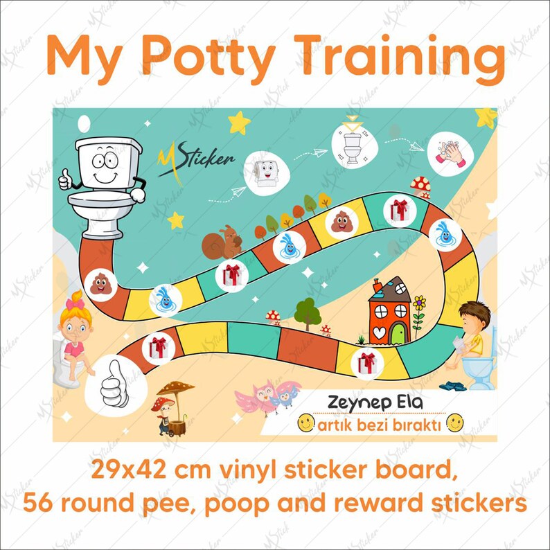 Potty Training Chart, Kids Rewards Chart, Sticker Chart, Toilet ...