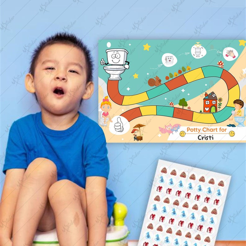 Potty Training Chart, Kids Rewards Chart, Sticker Chart, Toilet ...