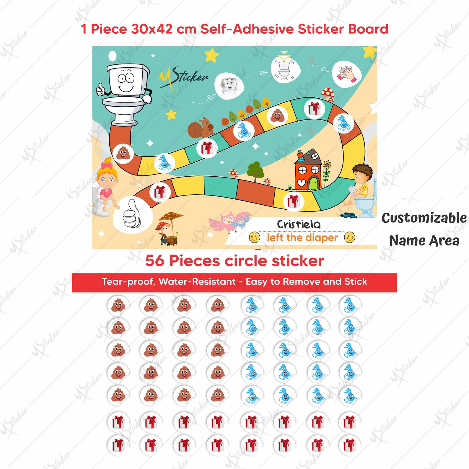 Potty Training Chart Kids Rewards Chart Sticker Chart - Etsy