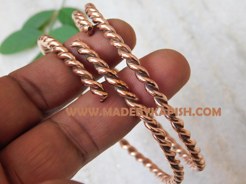 Buy Set of 2 Solid Copper Anklets , Tensor Ring Ankle Cuff Bangles ...