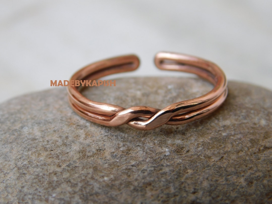 Adjustable Copper Toe Ring: Handmade Spiral Wrap Ring - Etsy