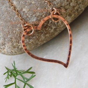 Heart Copper Necklace, Antique Copper Heart Pendant, 22nd Anniversary ...