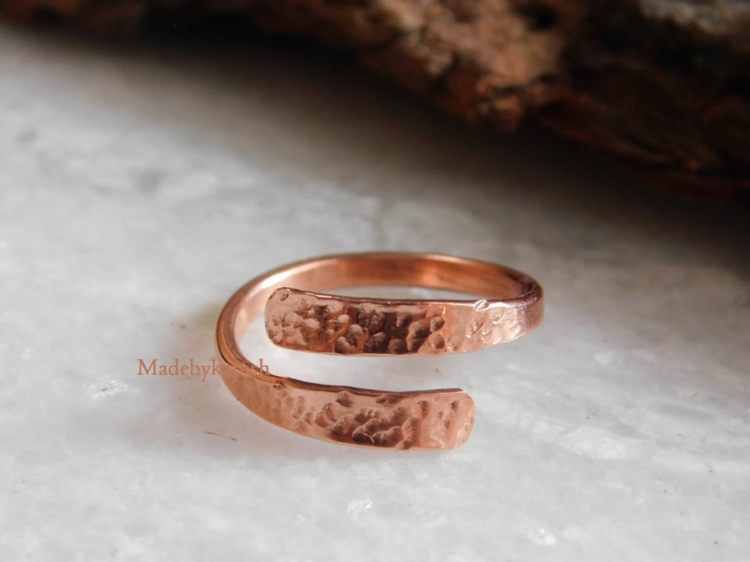 Copper Ring Hammered Copper Ring Copper Wrap Ring Arthritis - Etsy
