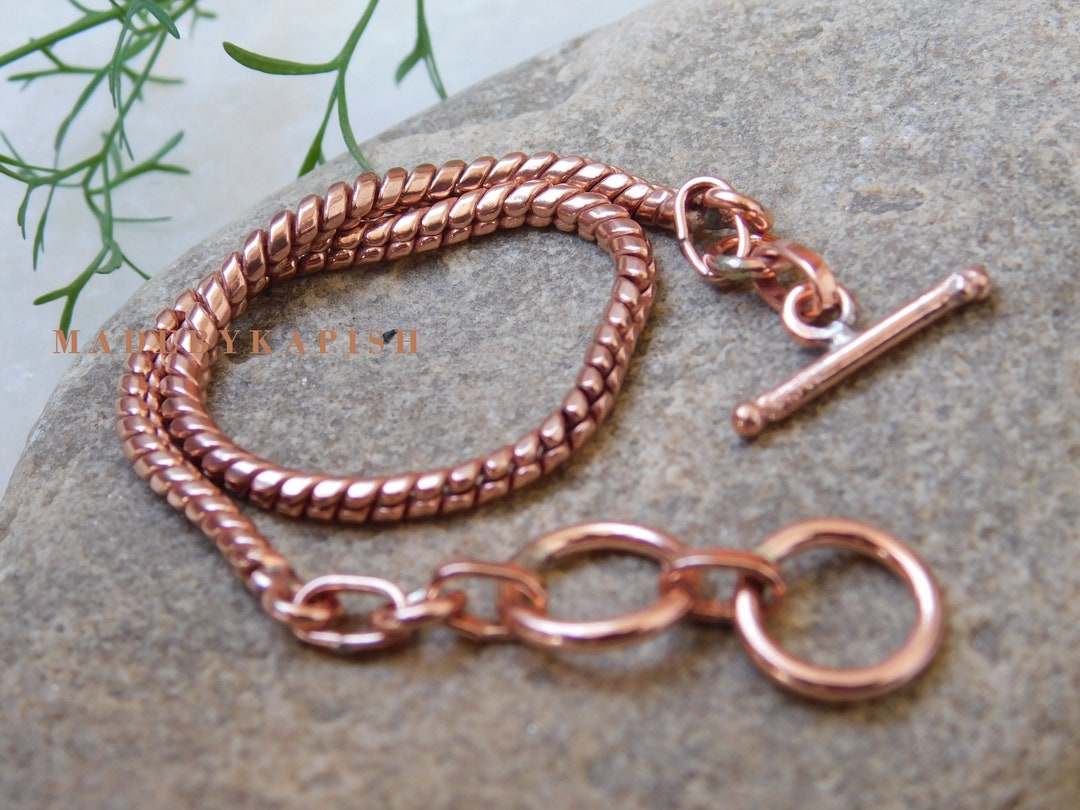 Fine Copper Chain Bracelet ,copper Round Chain Bracelet, Genuine Copper ...